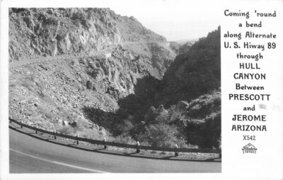 Arizona Hull Canyon Prescott Jerome 1960s RPPC Photo Postcard Frasher ...