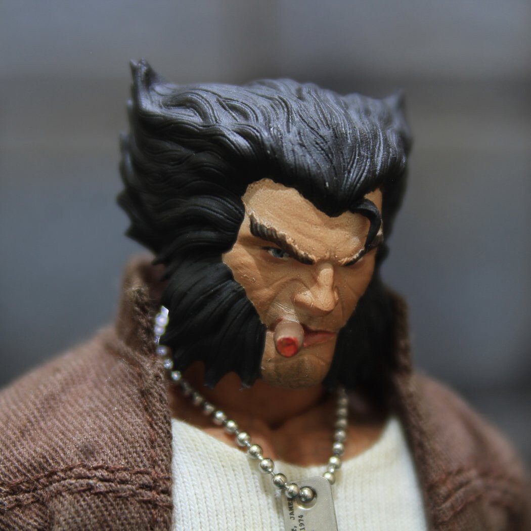 1/12 Custom Head Sculpt Marvel Universe Logan Wolverine with Cigar | eBay