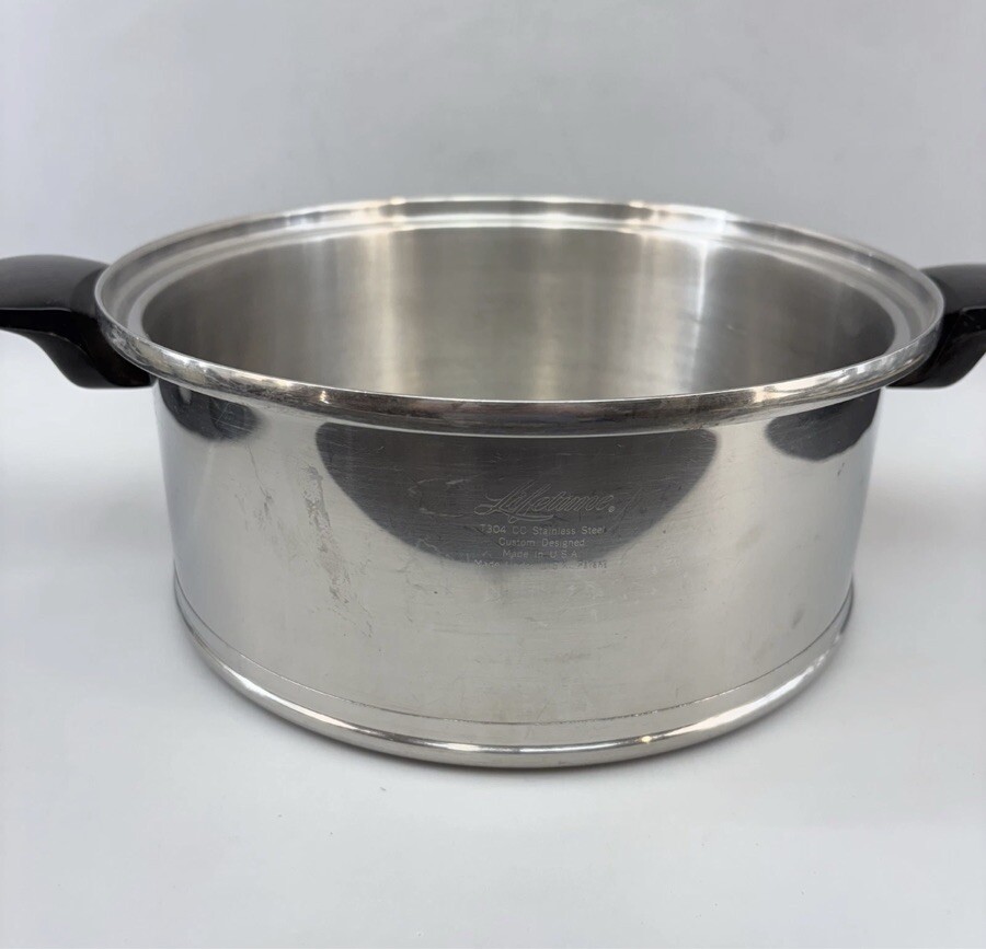 Vtg! LIFETIME T304 Stainless Steel 9” Stock Pot Cookware USA No Lid | eBay