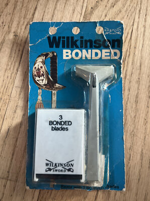 VTG 1970s UNUSED WILKINSON HANDLE & 3 BONDED RAZOR BLADES! | eBay