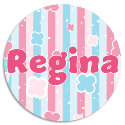 Regina - 3 Pack Circle Stickers 3 Inch - Name Tag Water Bottle School ...