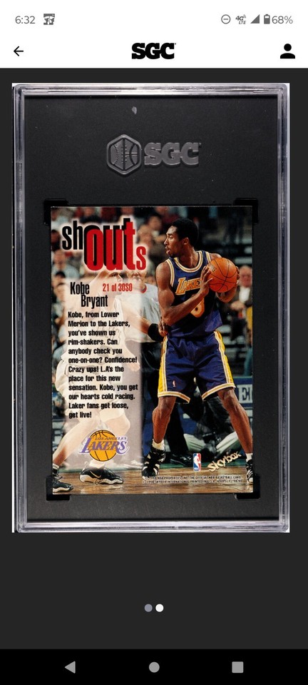 1998/99 Hoops #21So Kobe Bryant Shout Outs SGC 9.5 | eBay