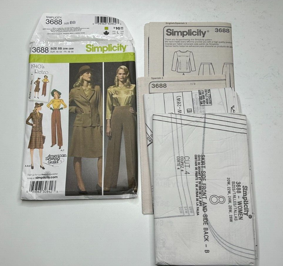 New Simplicity Sewing Patterns Uncut Vintage Plus Size Clothing Buy ...