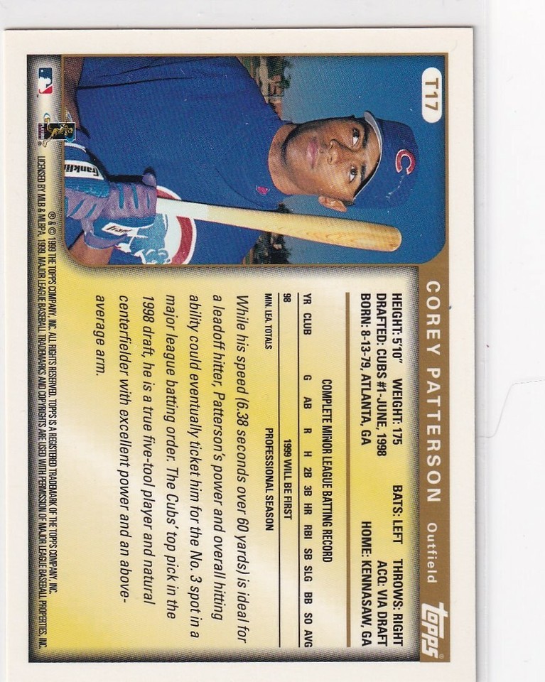 1999 Topps Traded #T17 Corey Patterson RC | eBay