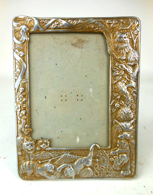 1987 Arthur Court Aluminum Cat Picture Frame Cats Playing | eBay