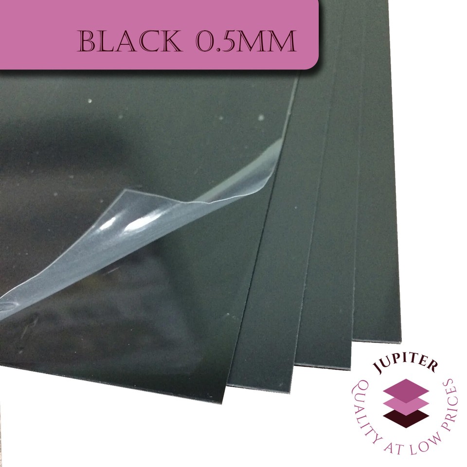Styrene Sheets - Plasticard (HIPS) A4 Plastic Sheets Gloss Black 0.5mm ...
