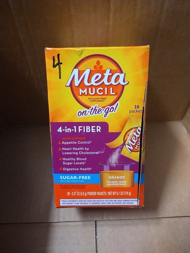 Meta Mucil On The Go 4 In 1 Fiber Supplement sugar free 30 Powder ...