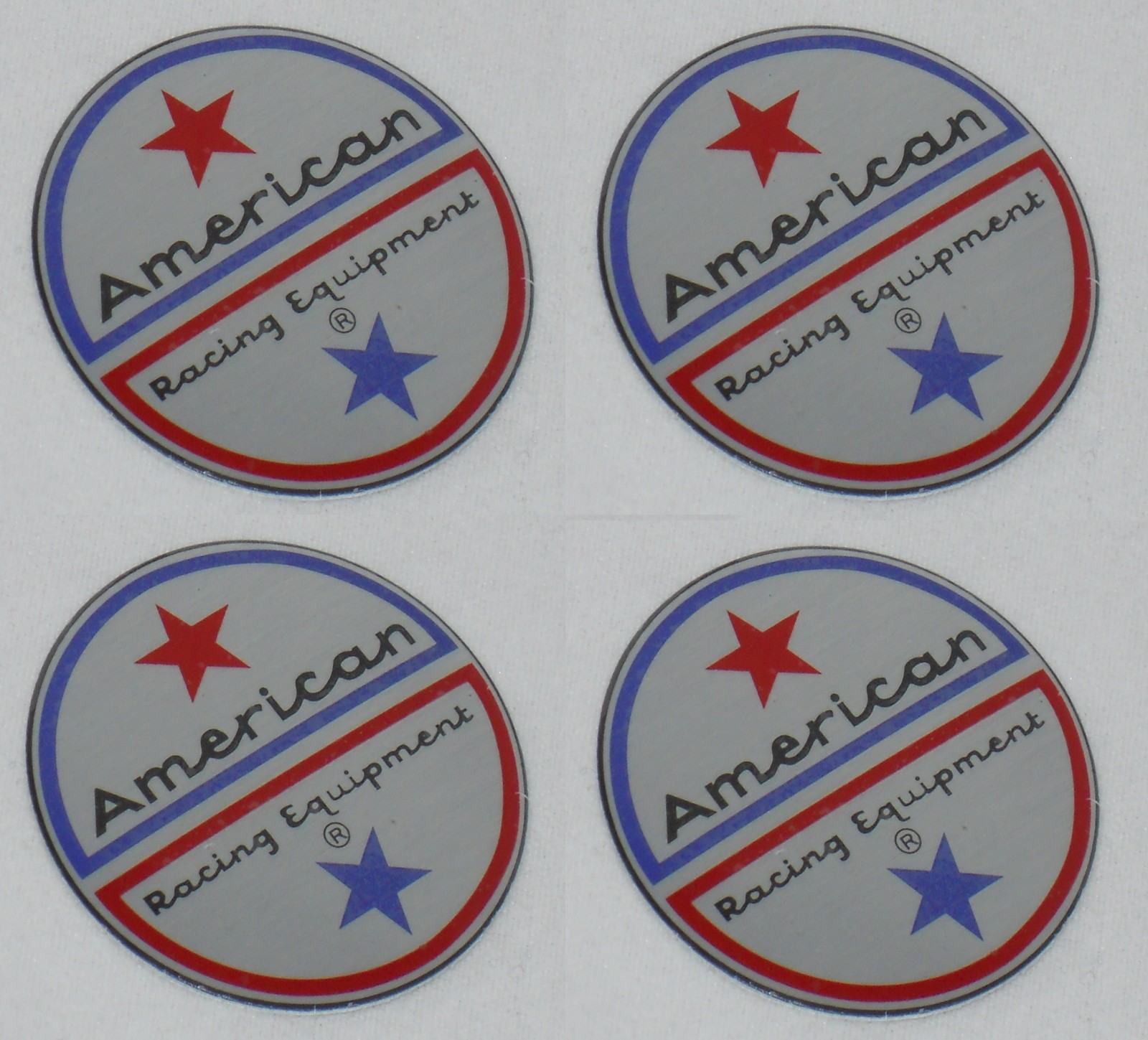 4 SET AMERICAN RACING VINTAGE WHEEL RIM CENTER CAP STICKER LOGO 1.5 ...