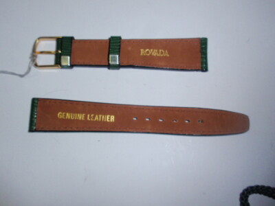 NEW 17mm /8"~ Ireland ROVADA Watch Band *Brown Leather *Gold Tone Clasp ...