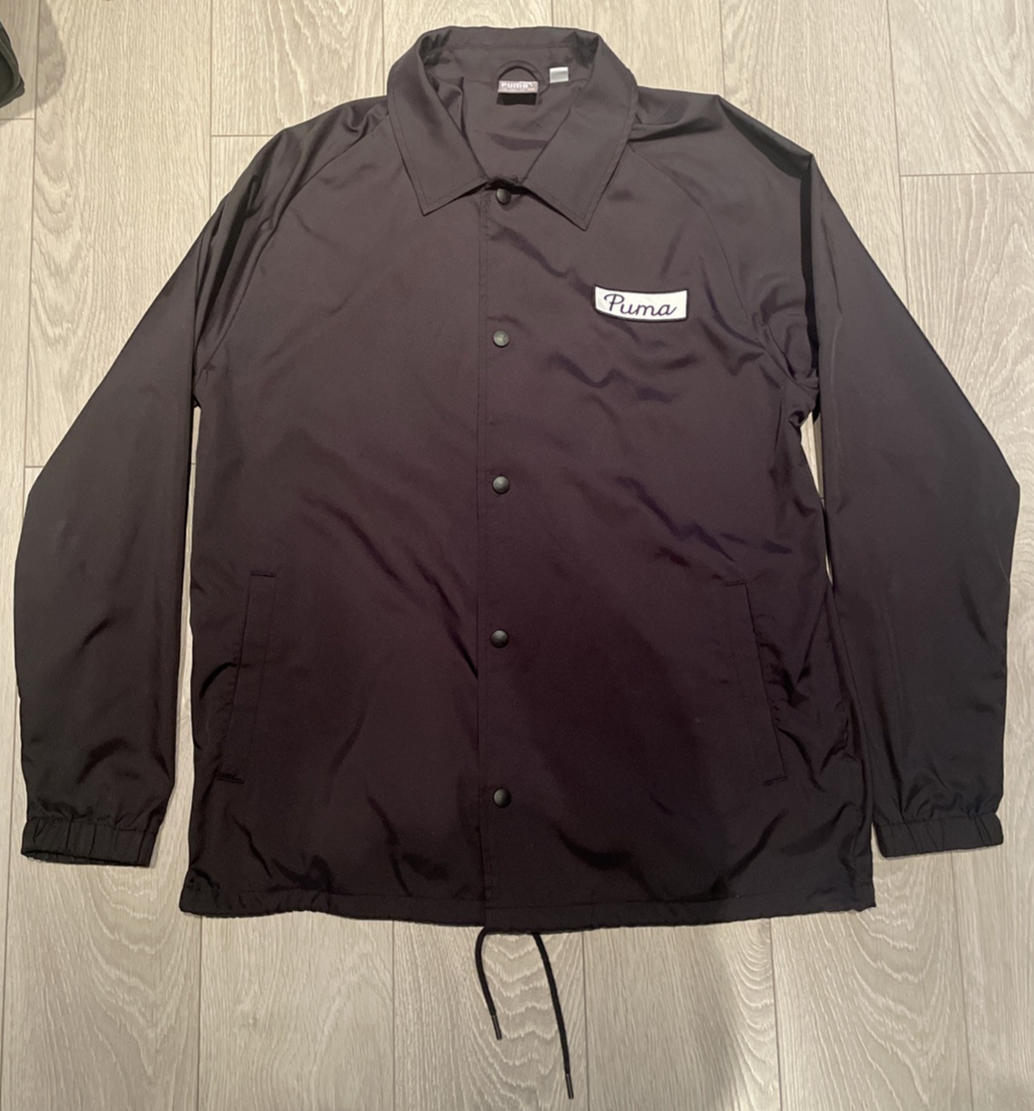 Puma Coaches Windbreaker Coat Jacket 2019 Mens Size L Black Collared ...