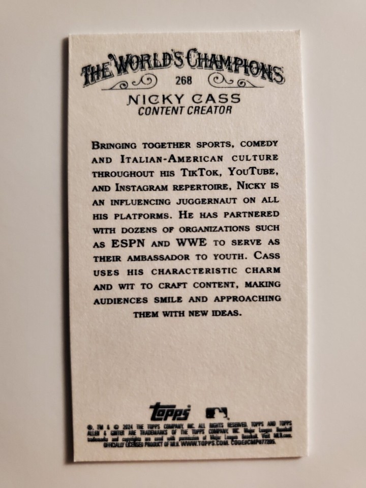2024 Topps Allen & Ginter Mini Nicky Cass #268 | eBay