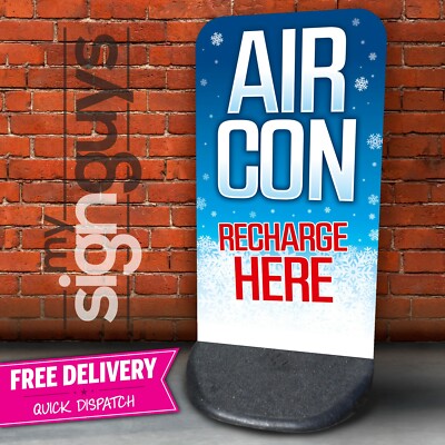 Air Conditioning Aboard Pavement Sign A board Air Con Recharge Garage ...