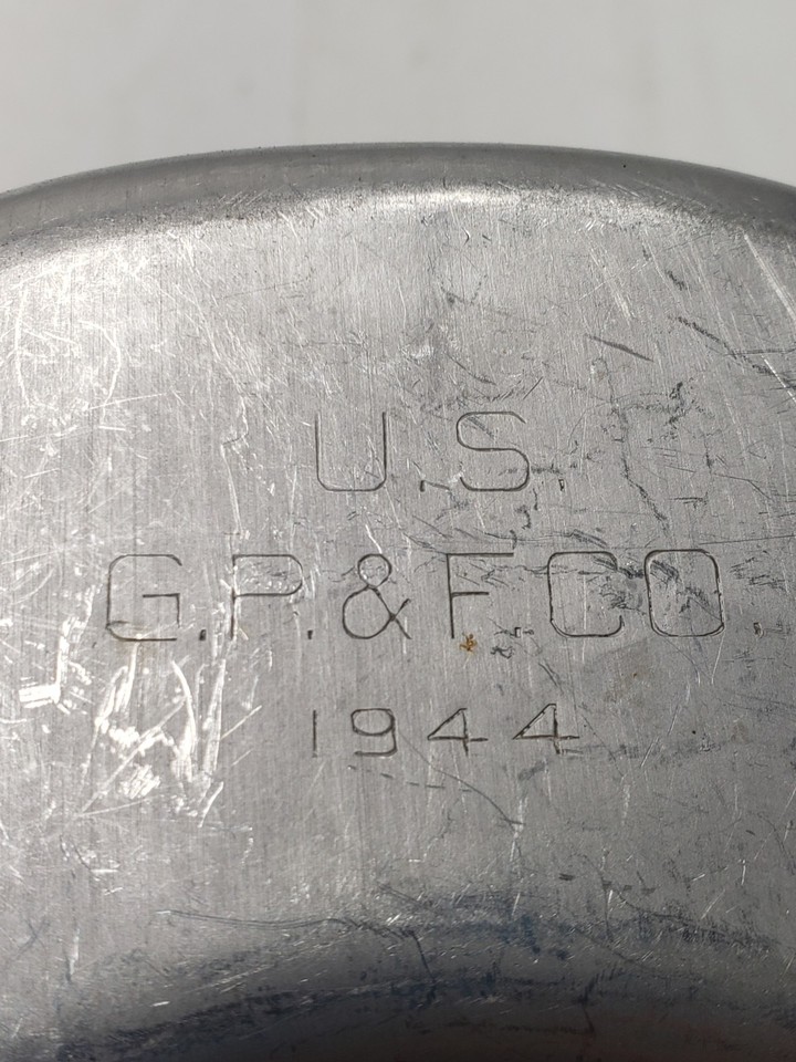 Vintage WWII US Military Steel Canteen Dated 1944 G.P.&F. CO. W/ Pouch ...