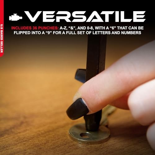 ABN Metal Large 1/4in Stamping 36-Piece Tool Kit – Alphabet, Numbers ...