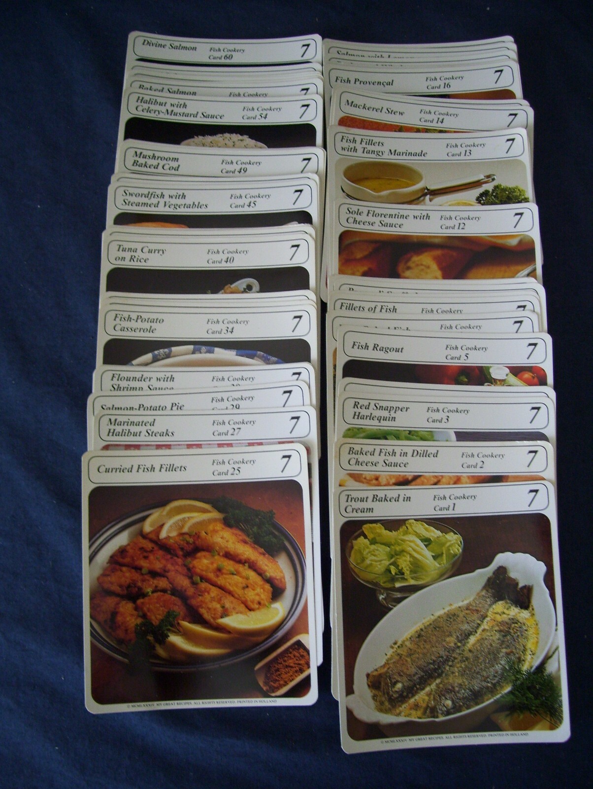 Vintage 1984 My Great Recipe Cards 56 Cards Fish Cookery Series 7 | eBay