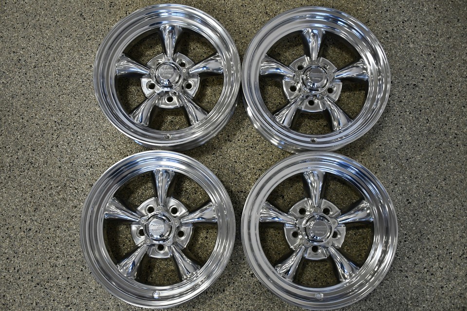 Set 4 American Racing VN515 Torq Thrust II 1 Pcx4 5x4.5 Polished Wheels ...
