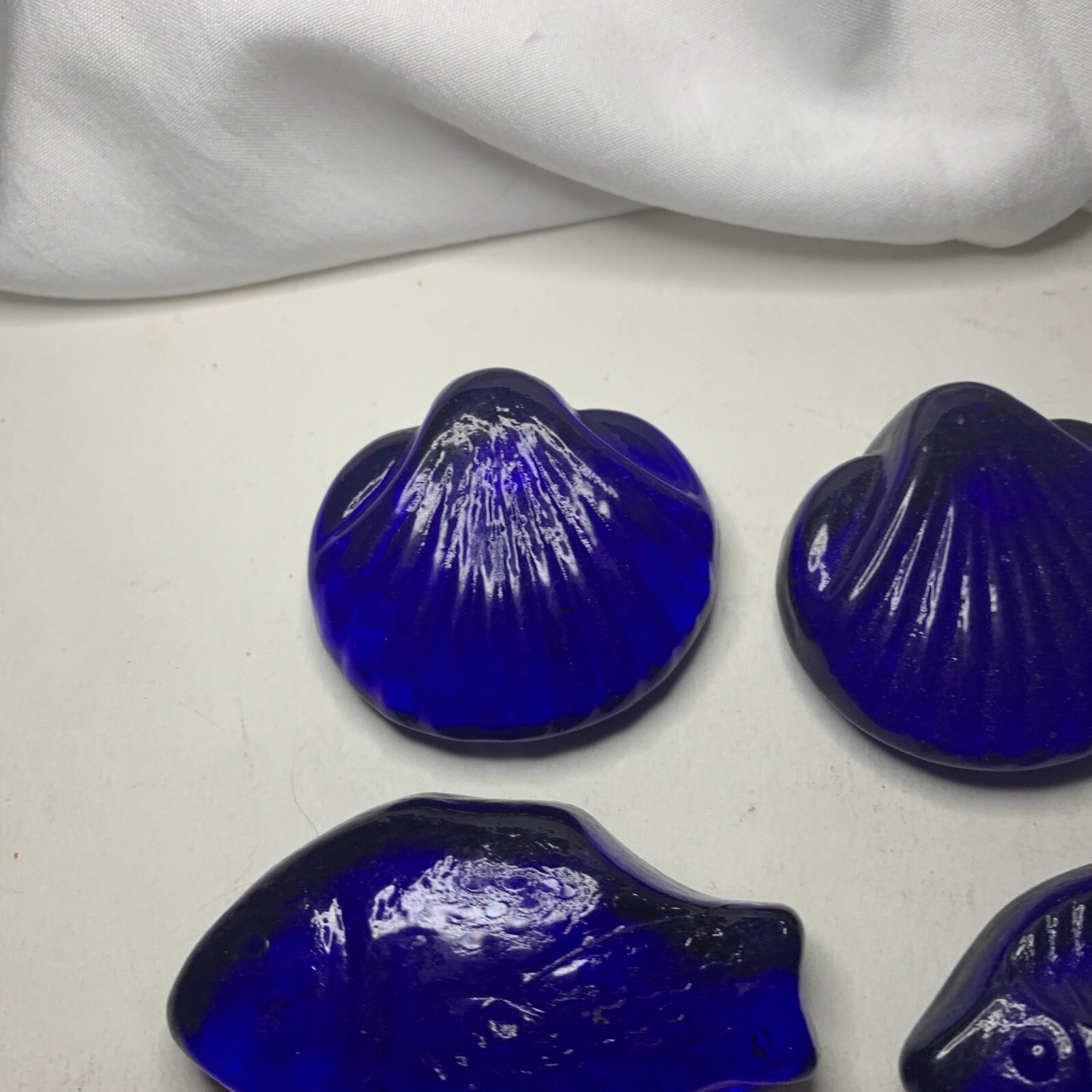 Cobalt Blue Glass Sea Shells Beach Decor 9 Piece Assorted | eBay