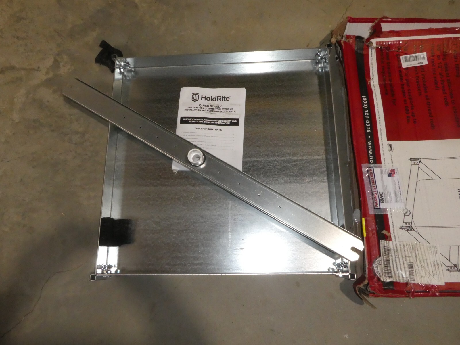 Holdrite Quick Stand 50-SWHP Ceiling Mounted Suspended Water Heater ...