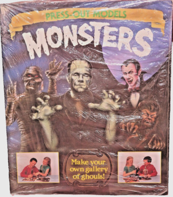 1993 Press Out Models MONSTERS Watermill Mummy Frankenstein Dracula ...