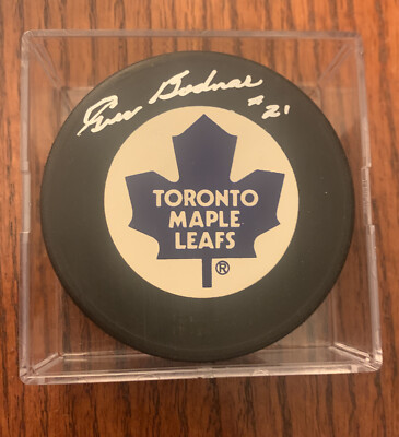 Gus Bodnar Autograph Maple Leafs Puck | eBay