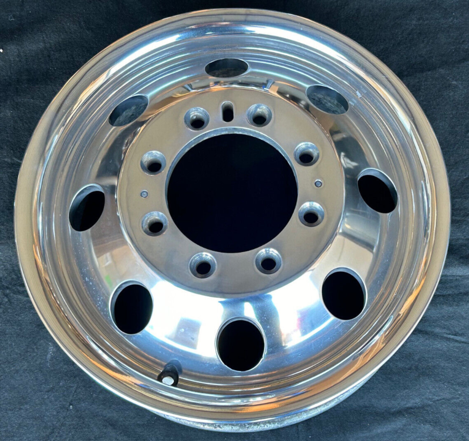 (1) 16" RARE VINTAGE HIGH POLISHED WELD DUALLY FRONT WHEEL 16X6 RIM 8X6 ...