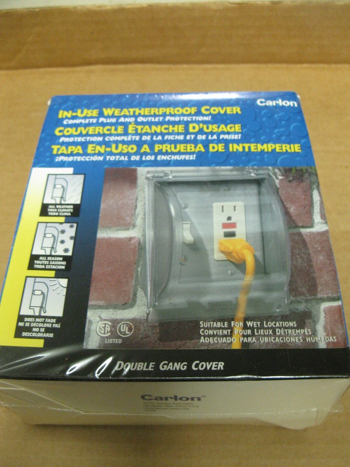 2-Gang Weatherproof Outlet Cover Two Gang Outdoor Plug and Receptacl ...