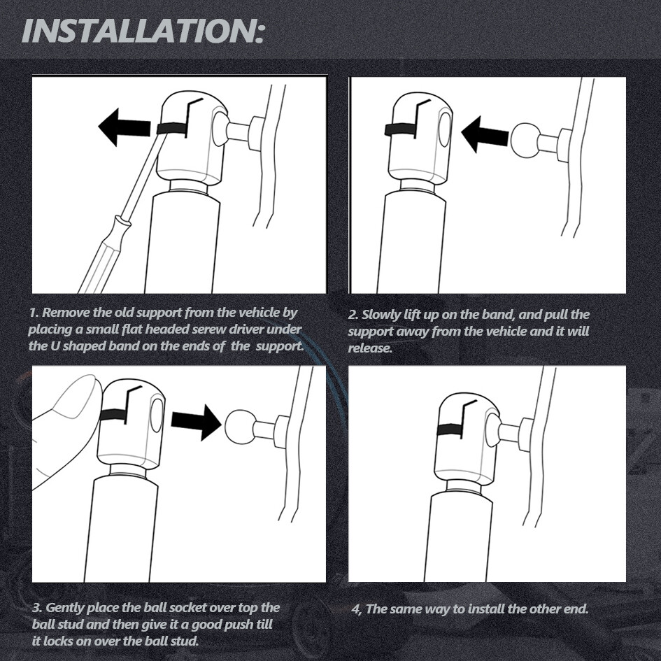 Qty2 Rear Trunk Lid Gas Lift Support Struts Shocks Rod For Ford Fusion ...