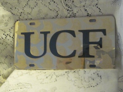 CENTRAL FLORIDA UCF TWO TONE ACRYLIC KNIGHTS LICENSE PLATE 6" x 12" NEW ...