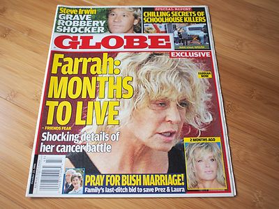 2006 GLOBE Newspaper Mag FARRAH FAWCETT PAUL MCCARTNEY ANNA NICOLE ...