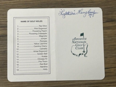 Lighthouse Harry Cooper Autographed Masters Scorecard - GTP | eBay