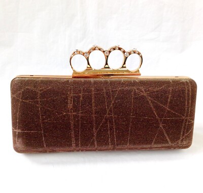 Women's Box Clutch Bag / Handbag - Brown box bag Occasions / Weddings ...