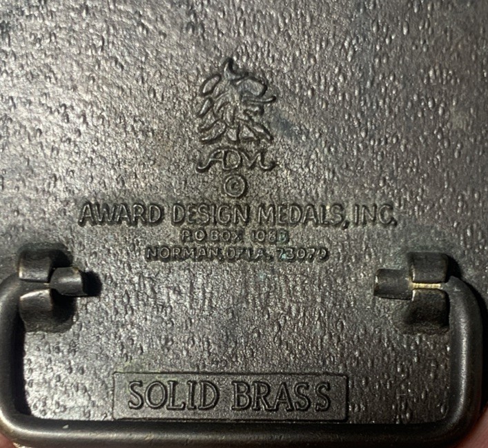 Vintage Award Design Medals Inc. Solid Brass Cowboy Roping Rodeo Belt ...