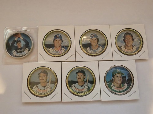 1987 TOPPS BASEBALL BUTTON CAPS LOT OF 7 CANSECO NOLAN RYAN SANDBERG ...