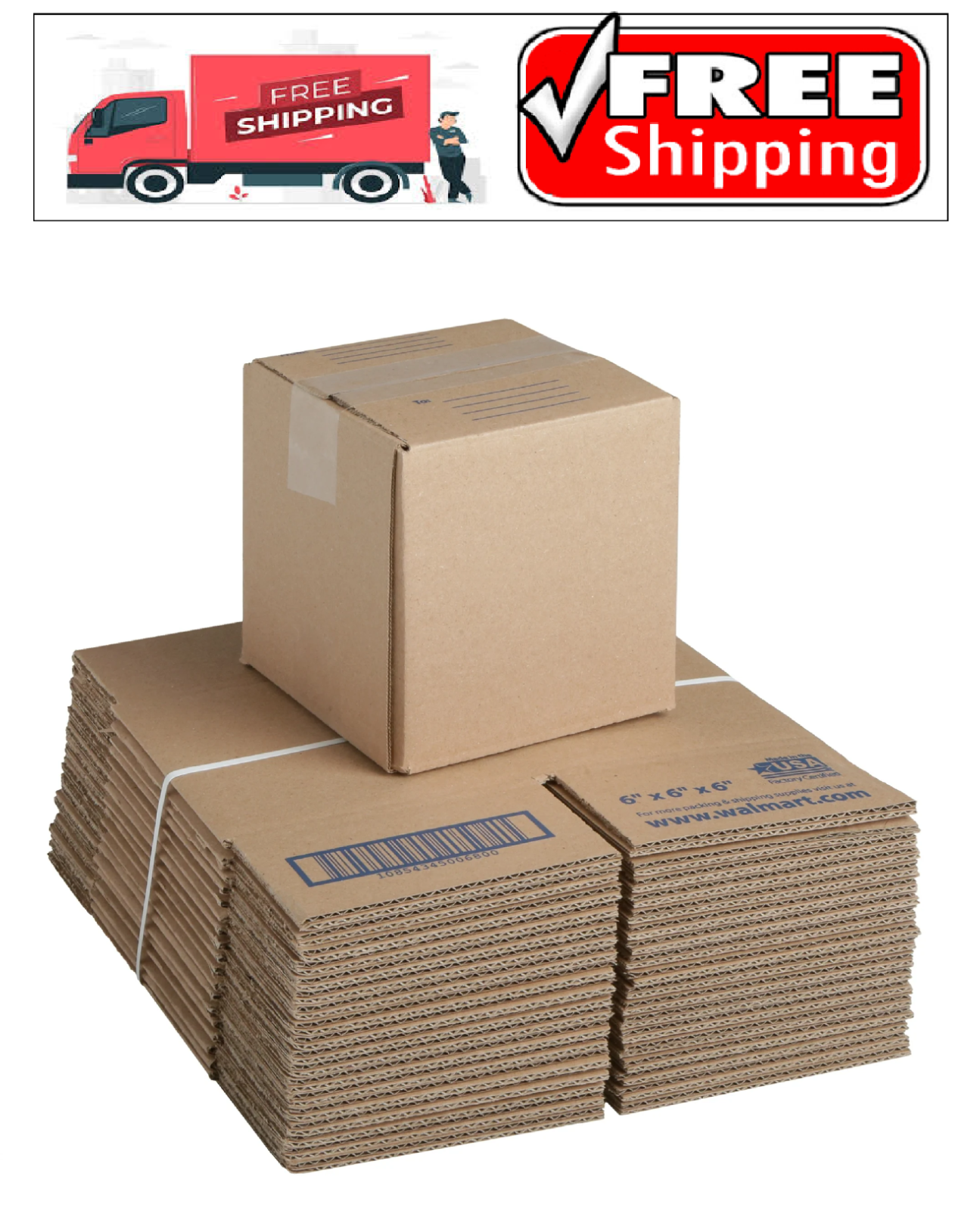 6" x 6" x 6", 200# Mullen Rated, Shipping Boxes, 30/Bundle 817423019706 ...