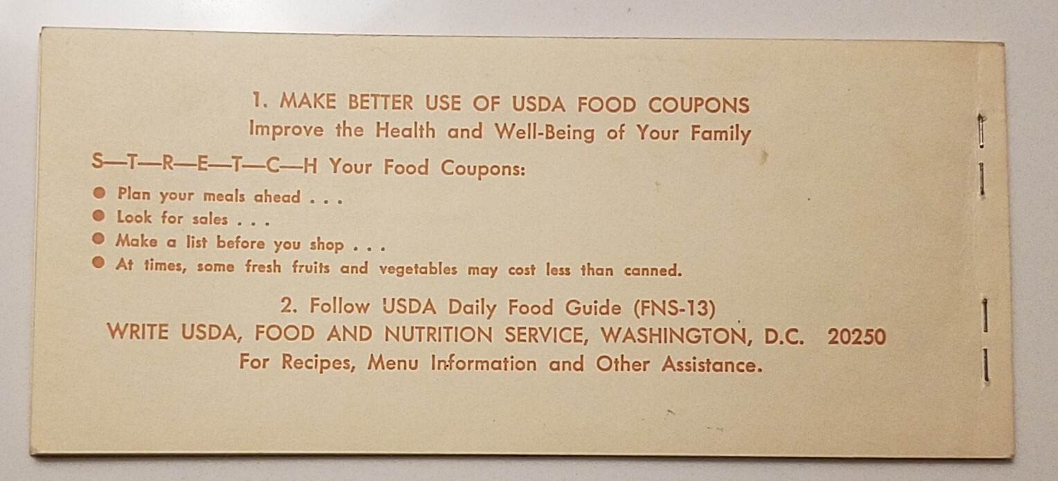 USDA Food Coupons Book Value $65 Incomplete 3 $1 & 3 $5 1976 A Mint | eBay