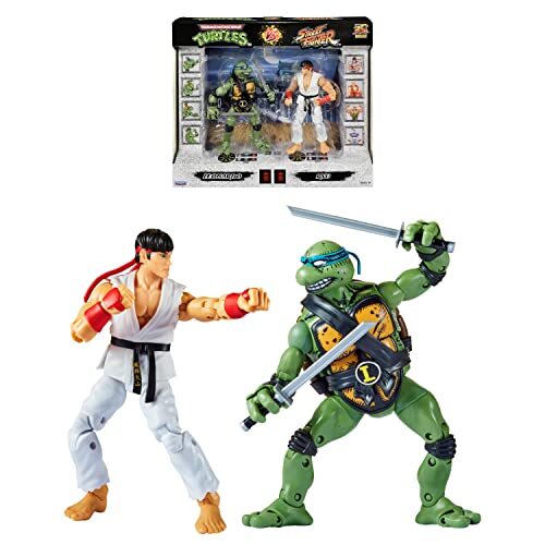 TMNT VS Street Fighter - Leonardo and Ryu Action Figures - Official New ...