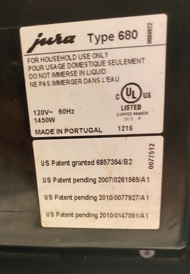 Jura ENA Type 680 Automatic Espresso Machine See Video Coffee Being Made | eBay