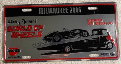 World of Wheels Booster License Plate Hot Rod Wisconsin Car Hauler ...