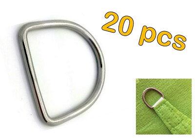 20pcs - 5mm x 35mm STAINLESS STEEL 316 D Ring DEE RINGS Marine Grade SS ...