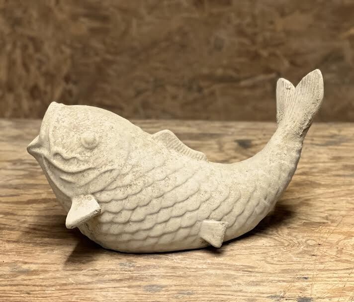 Patio Fish Koi Statue Stone Sea Animal Sculpture Realistic Fish Figure ...