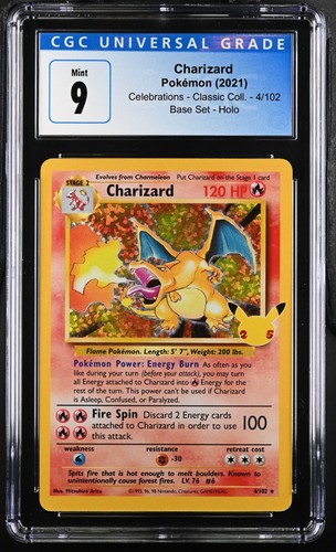 CGC 9 MINT 2021 Celebrations Classic Collection Charizard 4/102 Holo ...