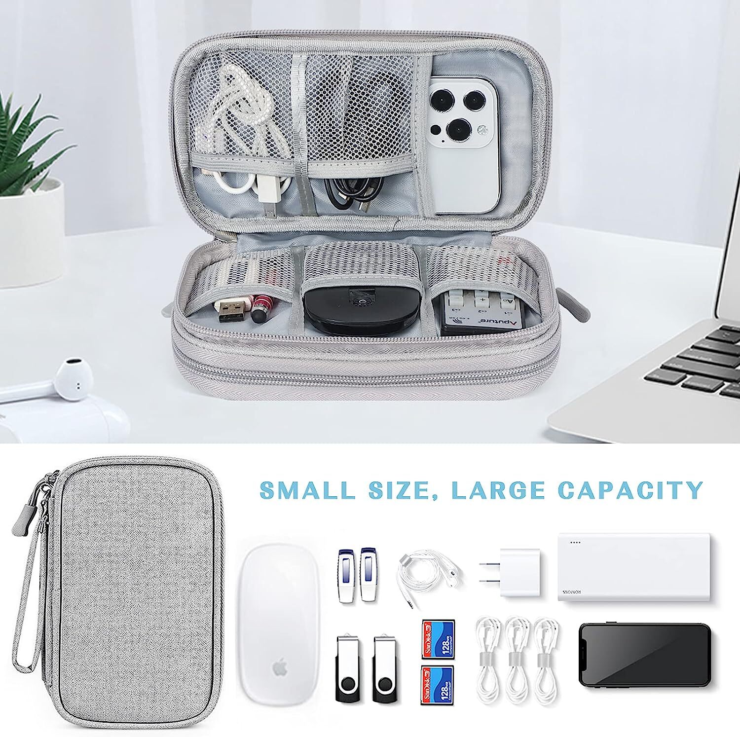 Travel Cable Storage Case Electronic Accessories Charger USB Drive ...