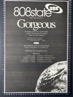 808 STATE - GORGEOUS - 1993 A3 ADVERT POSTER L153-L30 | eBay