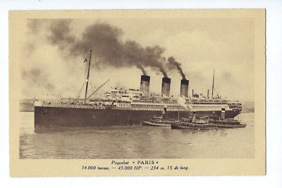 SS Paris Steamship Postcard CGT Ocean Liner Burned & Capsized 1939 | eBay
