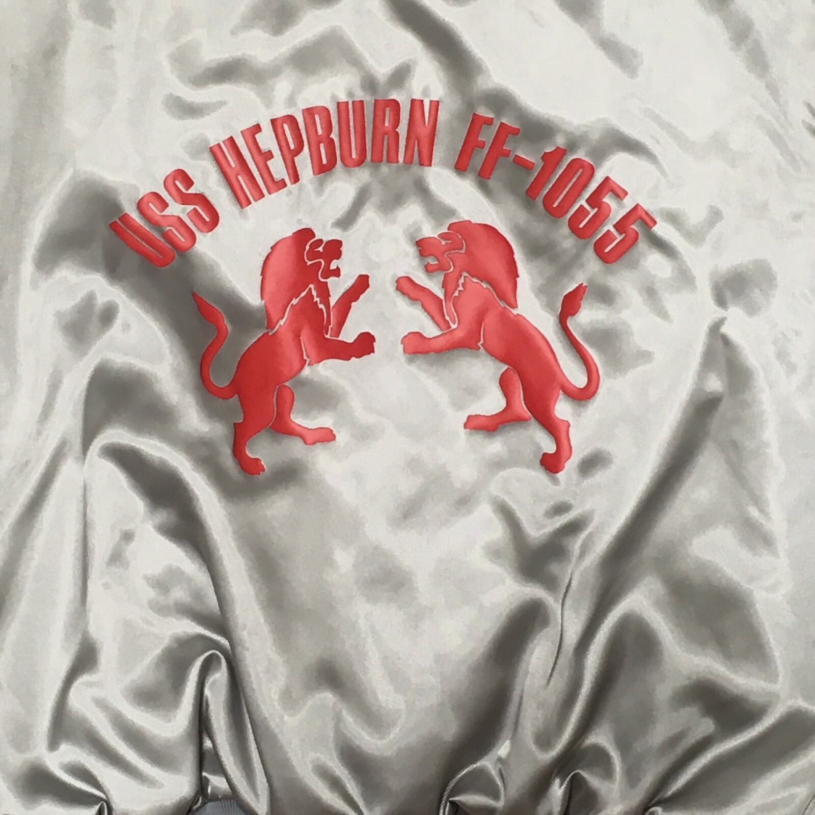 Swingster Shiny Satin Jacket US Navy USS Hepburn Bomb… - Gem