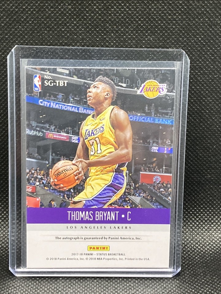 2017-18 Panini Status Signatures Thomas Bryant #SG-TBT Rookie Auto RC ...