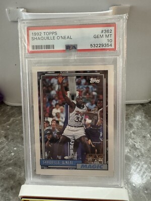 1992 Shaquille O'Neal Topps #362 RC Rookie Card PSA 10 GEM MINT Shaq ...