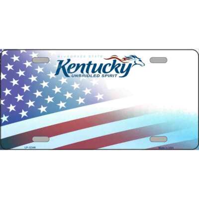 Kentucky with American Flag Novelty Metal License Plate Tag LP-12346 | eBay