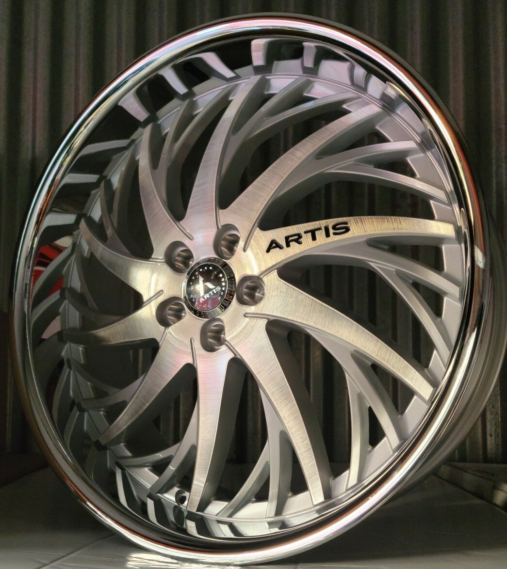 26" Silver Brushed Artis Decatur Wheels Rims | One Piece Cast | 26x9 24 28