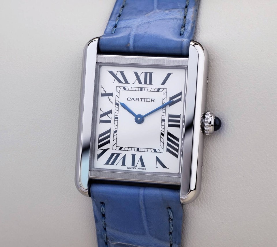 Refurbished Cartier Tank Solo Quartz Silver Dial Roman Index Women's ...